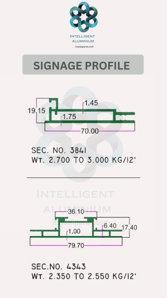 Aluminium Signage Profile Architectural Aluminium Extrusion