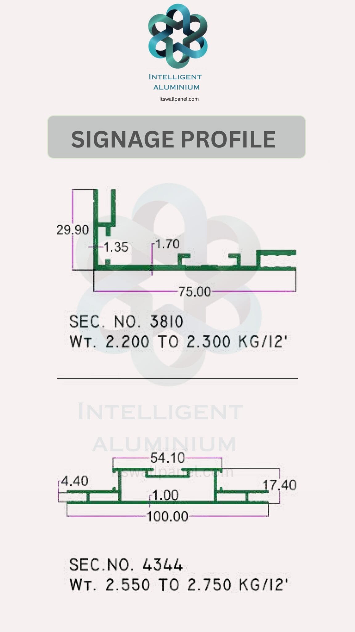 Aluminium Signage Profile Architectural Aluminium Extrusion