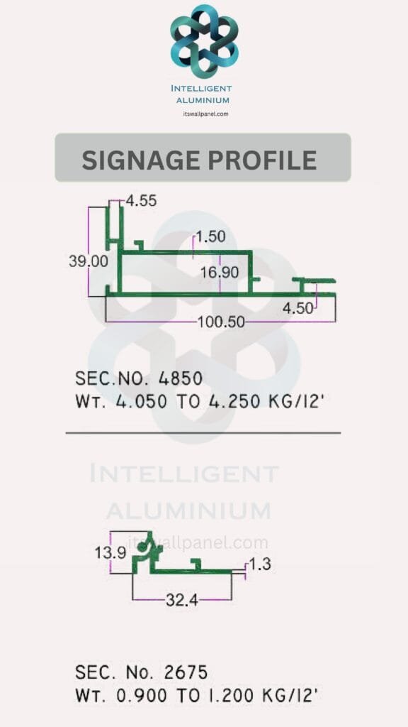 Aluminium Signage Profile Architectural Aluminium Extrusion