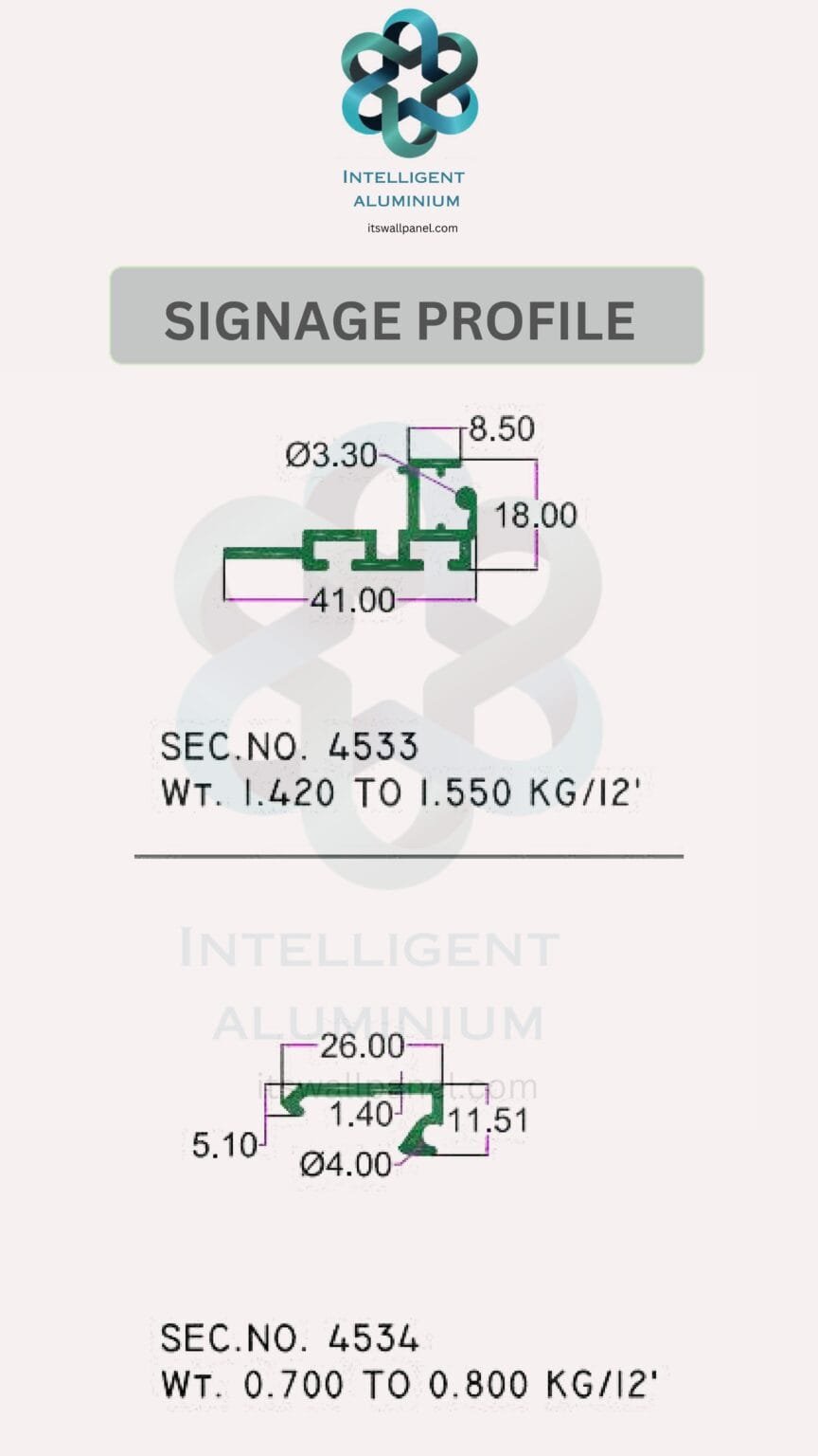 Aluminium Signage Profile Architectural Aluminium Extrusion