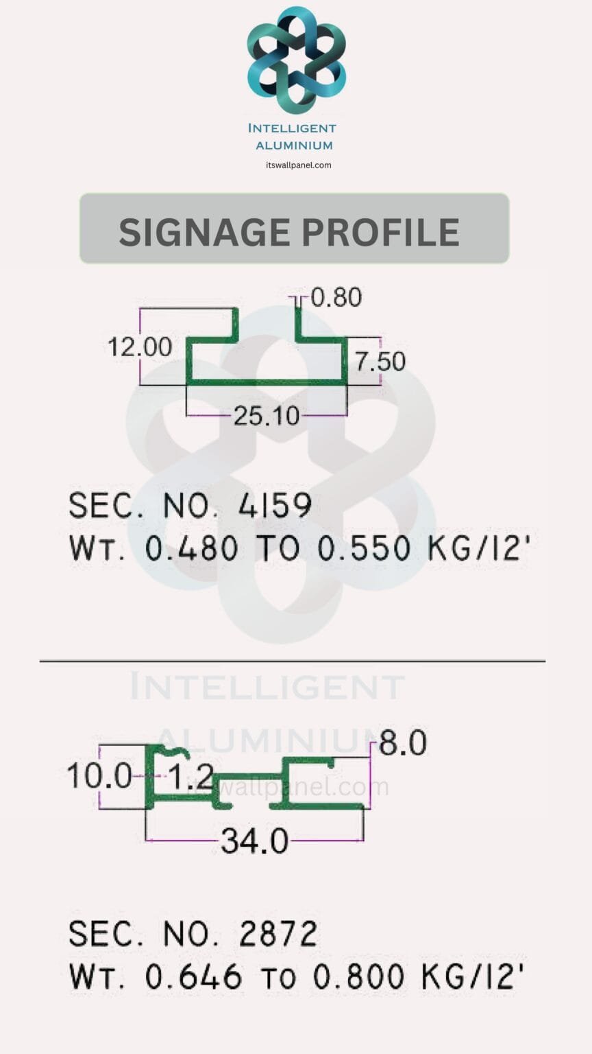 Aluminium Signage Profile Architectural Aluminium Extrusion