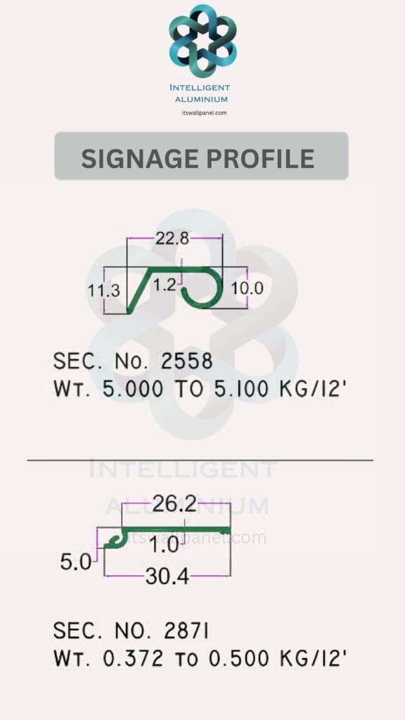 Aluminium Signage Profile Architectural Aluminium Extrusion