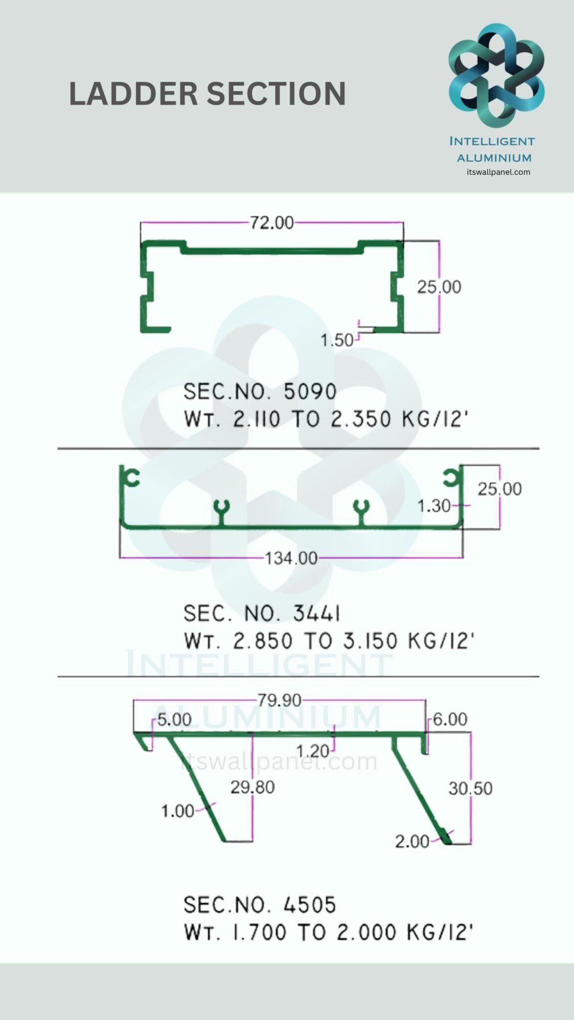 Aluminium Ladder Section Architectural Aluminium Extrusion