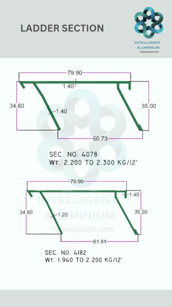 Aluminium Ladder Section Architectural Aluminium Extrusion